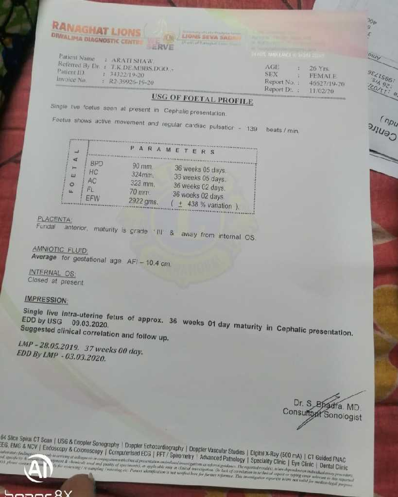 #PregnancyCare Hello....dis z my sister usg report....she a admited in ...