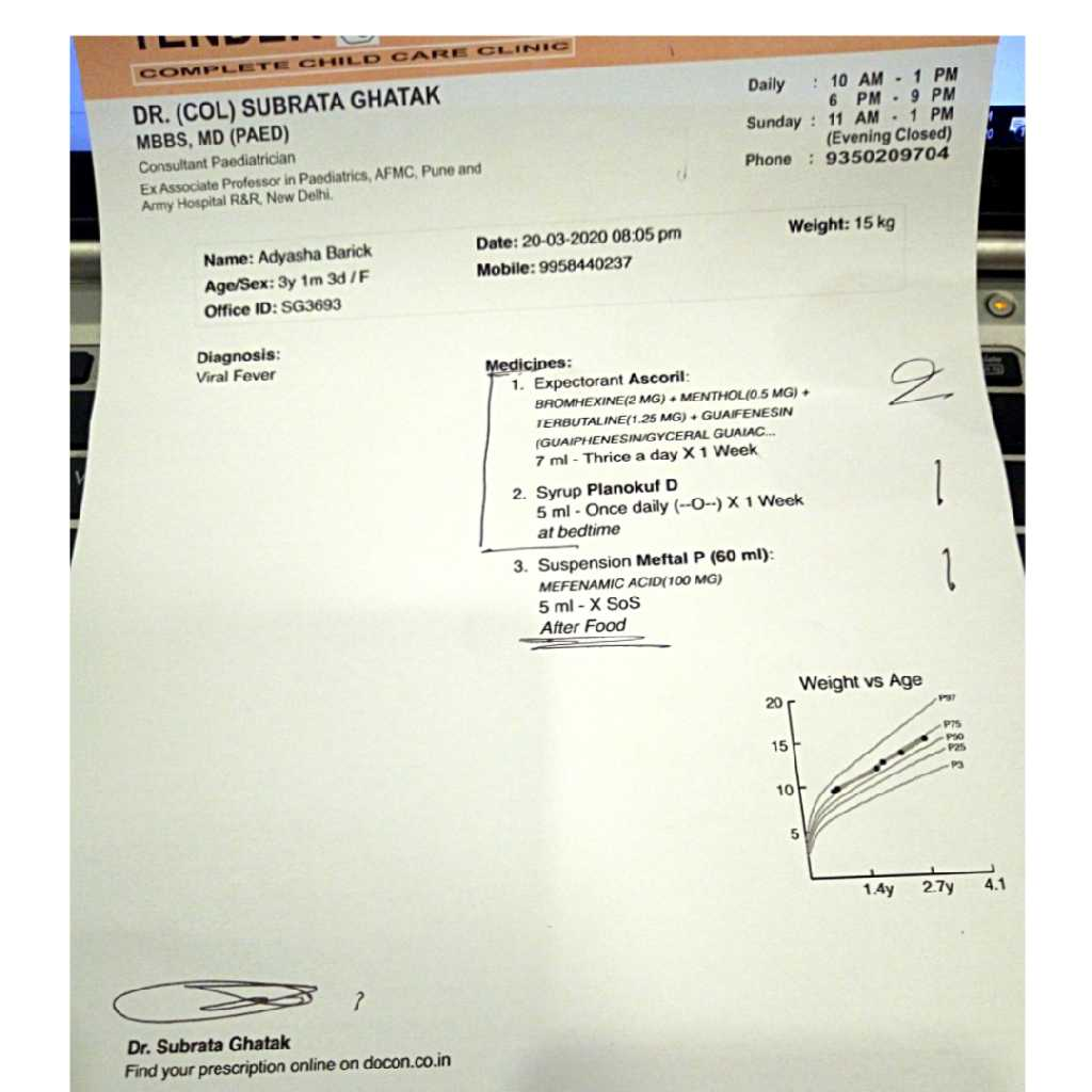 My daughter is suffering from Viral Fever since last 4-5 days with ...