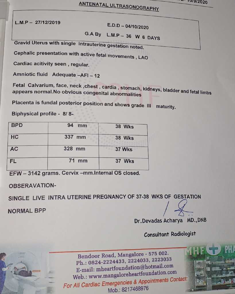 hi , this my 37th week fetal growth scan report . is everything is ...